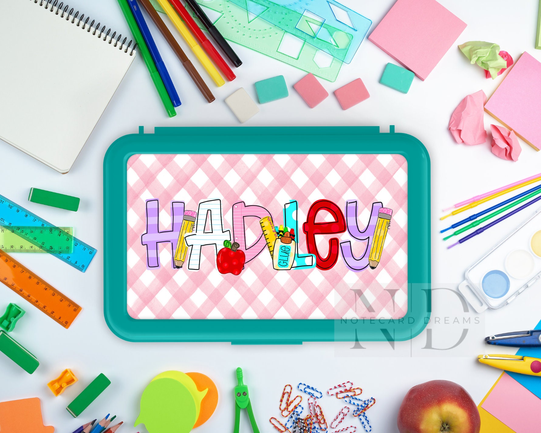 School Pastel Font Personalized Pencil Box | Pencil Box | School ...