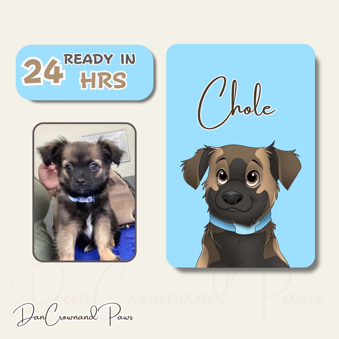 Custom Pet Cartoon Portraits,custom Cartoon Dog Portraits,cat Portraits ...