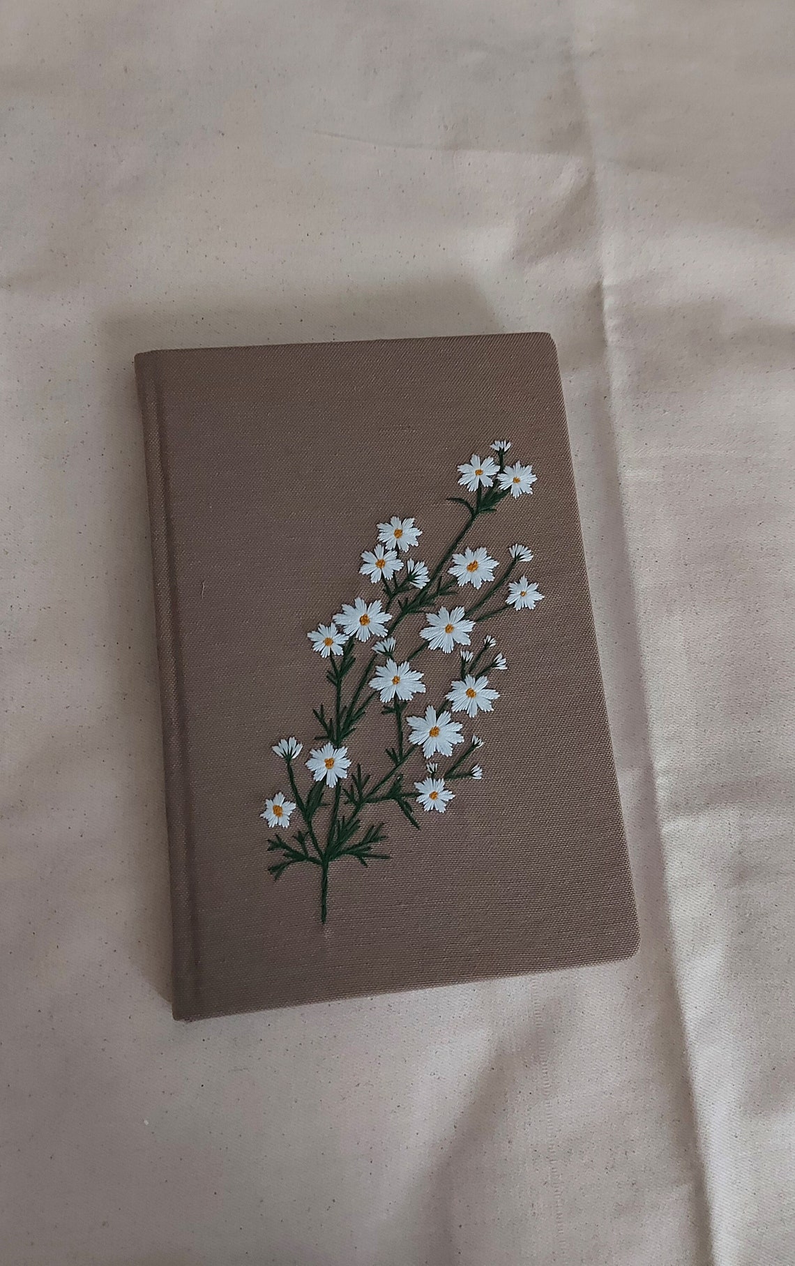 Daisy Pattern Handmade Embroidered Cover Notebook - Etsy