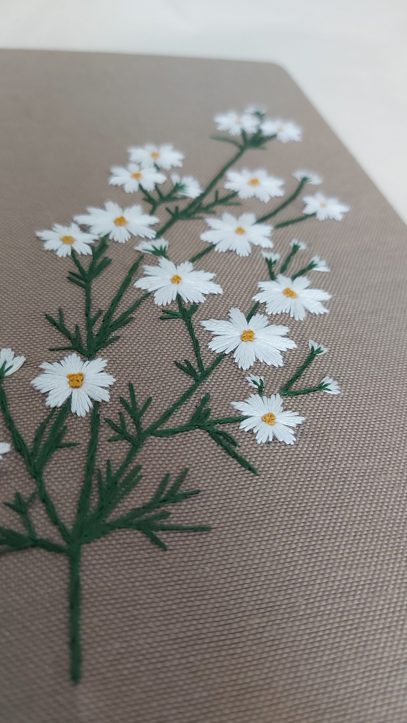 Daisy Pattern, Handmade Embroidered Cover Notebook, Embroidered Journal ...