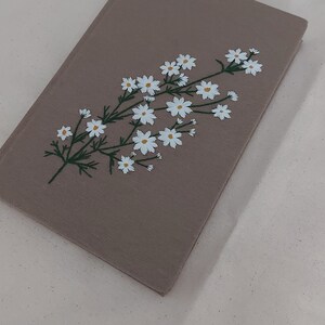 Daisy Pattern, Handmade Embroidered Cover Notebook, Embroidered Journal ...
