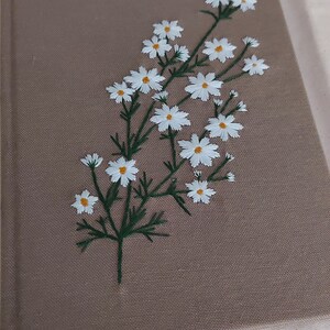 Daisy Pattern, Handmade Embroidered Cover Notebook, Embroidered Journal ...