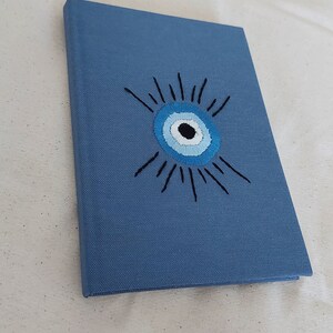 Evil Eye Pattern, Handmade Embroidered Cover Notebook, Embroidered ...