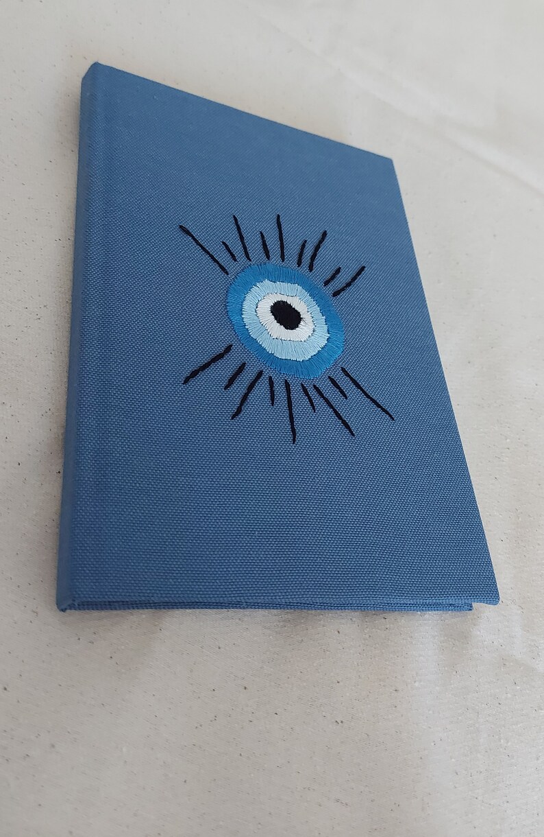 Evil Eye Pattern, Handmade Embroidered Cover Notebook, Embroidered ...