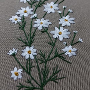 Daisy Pattern, Handmade Embroidered Cover Notebook, Embroidered Journal ...