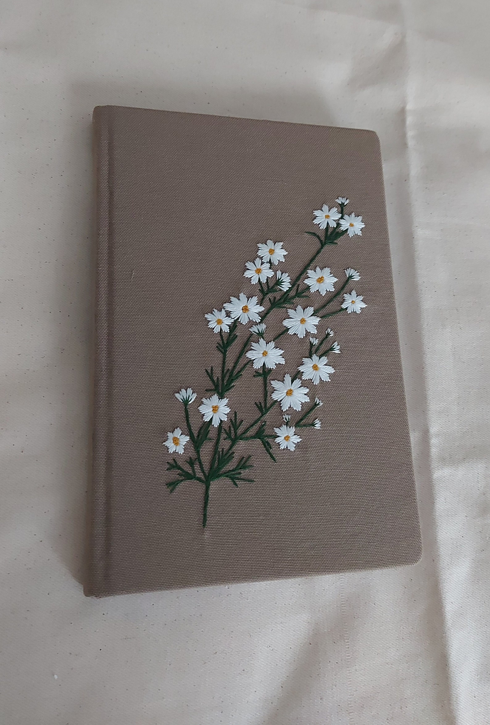 Daisy Pattern Handmade Embroidered Cover Notebook - Etsy