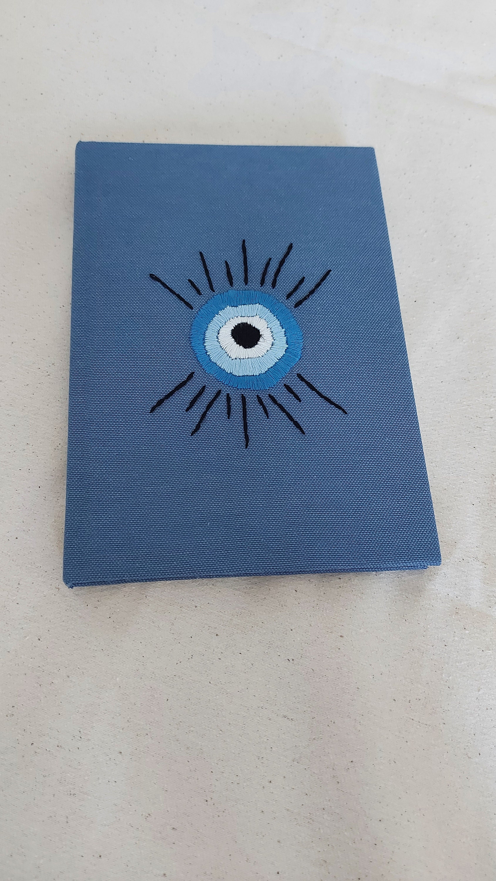 Evil Eye Pattern, Handmade Embroidered Cover Notebook, Embroidered ...