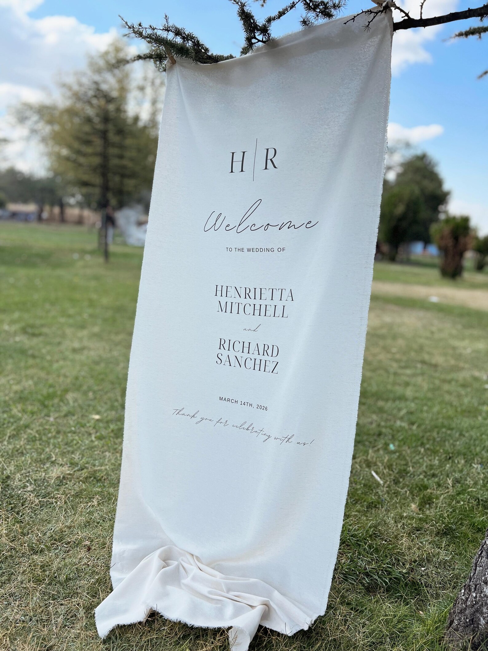 Welcome Sign for Wedding Personalized Fabric Wedding Sign Custom Event ...