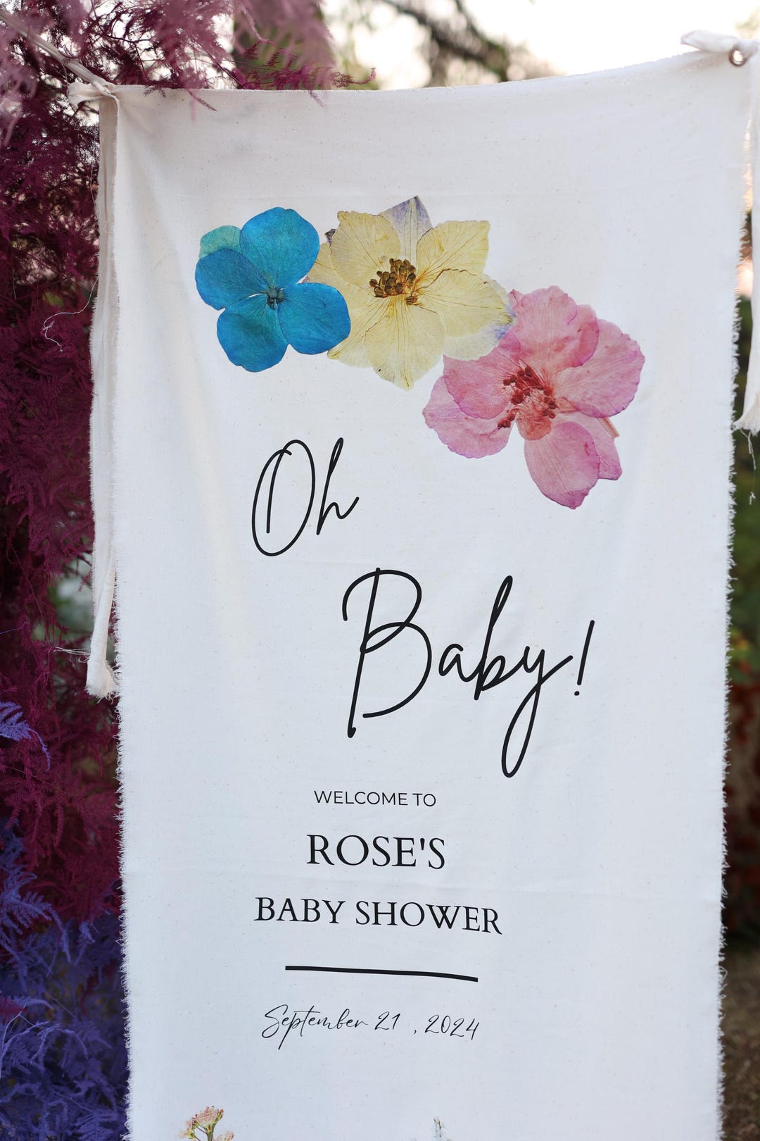 Custom Baby Shower Sign | Personalized Fabric Baby Shower Sign ...