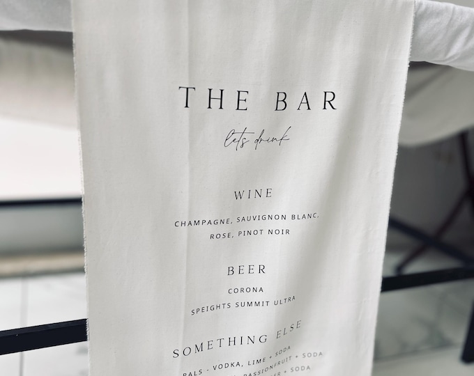 Fabric Bar Menu for Wedding - Etsy