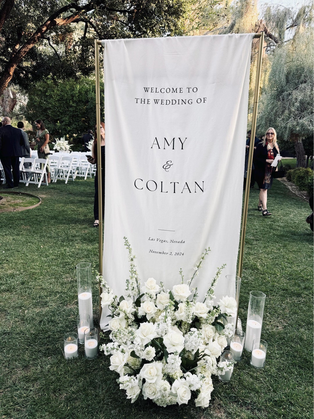 Personalized Fabric Wedding Sign, Custom Wedding Sign, Welcome Sign for ...