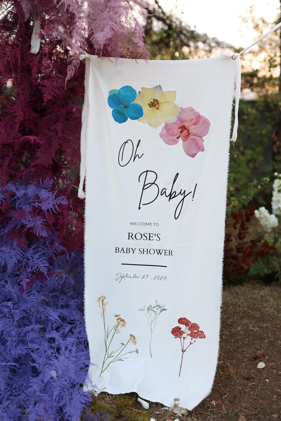 Personalized Fabric Baby Shower Sign | Custom Baby Shower Sign ...