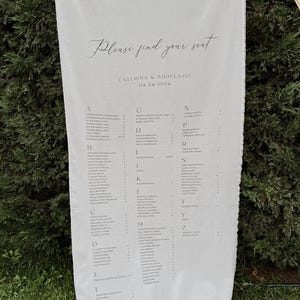 Linen Fabric Wedding Seating Chart, Fabric Wedding Table Plan ...