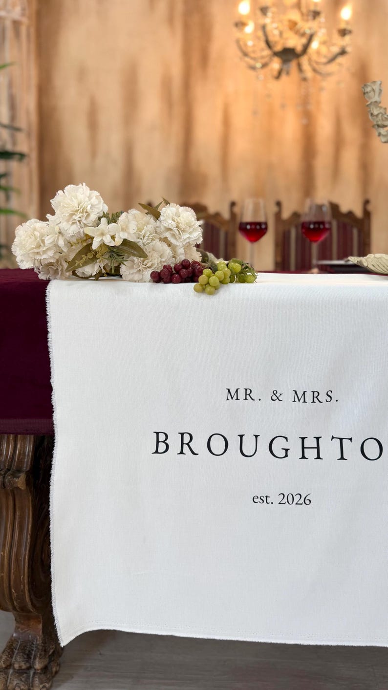 Custom Wedding Table Runner, Sweetheart Table Decor, Custom Sweetheart ...