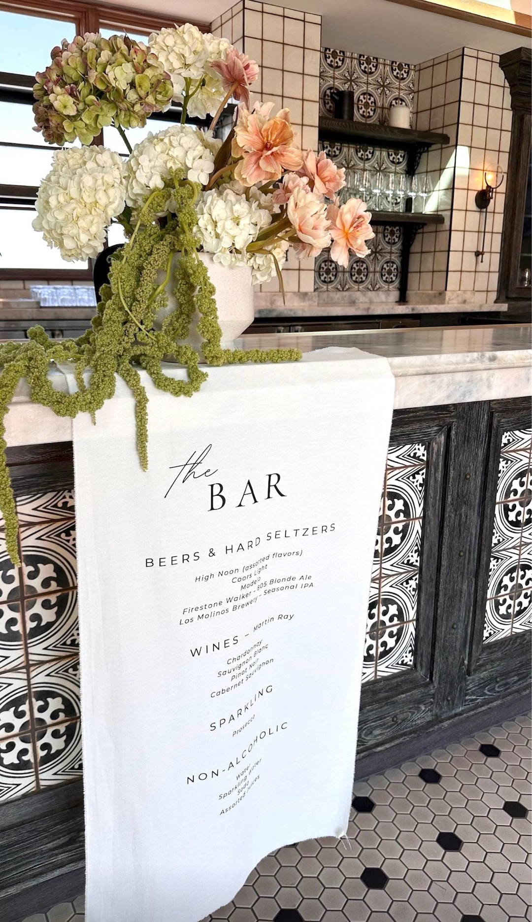 Custom Fabric Bar Sign, Wedding Bar Menu, Fabric Bar Sign, Bar Sign ...