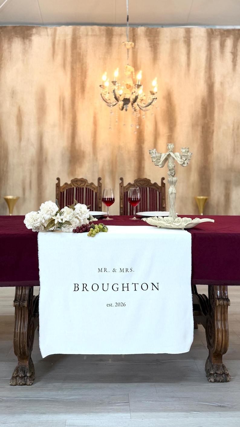 Custom Wedding Table Runner, Sweetheart Table Decor, Custom Sweetheart ...