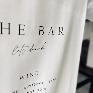 Fabric Bar Sign, Wedding Bar Menu, Custom Linen Bar Sign, Bar Sign ...