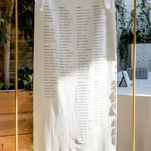 Linen Fabric Wedding Seating Chart, Fabric Wedding Table Plan ...