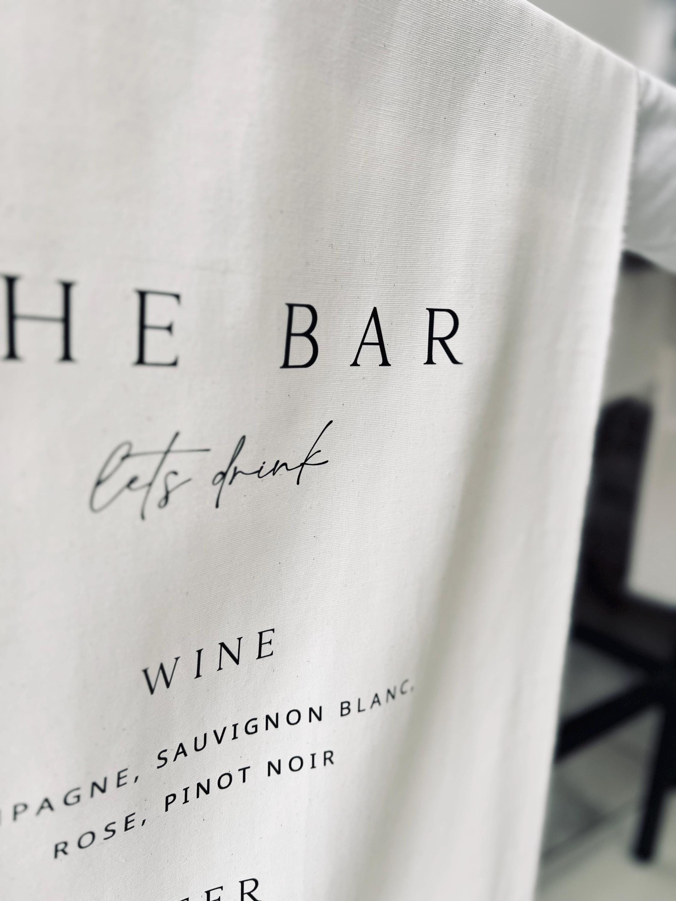 Signature Cocktails Sign, Fabric Bar Sign, Wedding Bar Menu, Custom ...