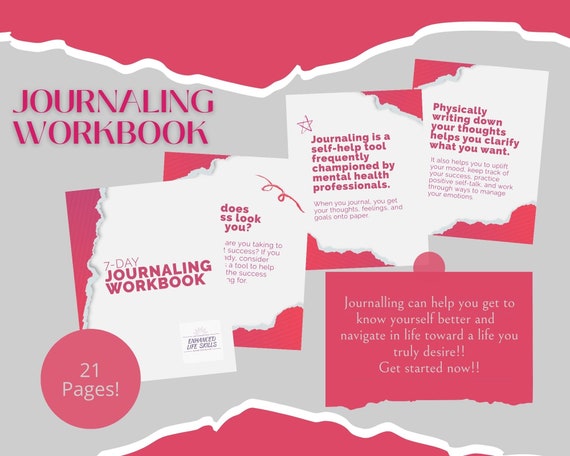 Bright Pink Journaling Workbook Authenticity Self Discovery - Etsy