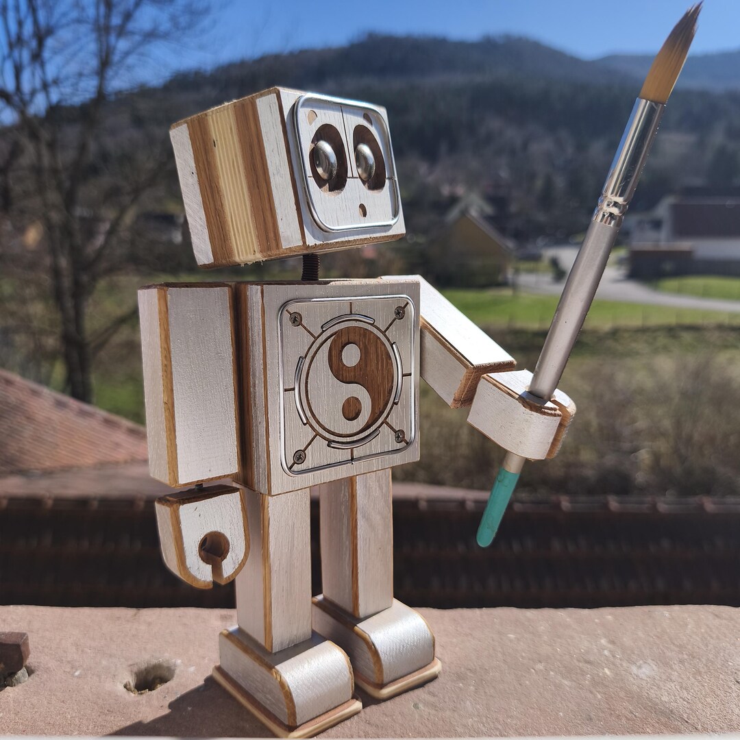 Retro-bots "zen Bot" Wooden Robot From Alsace | Unique Piece ...