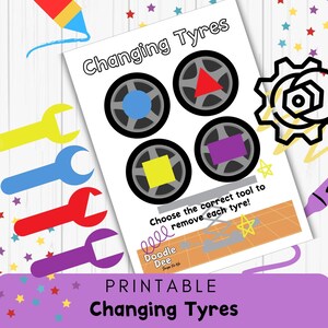 Changing Tyres - Shape Activity - Educational Printable Worksheets ...
