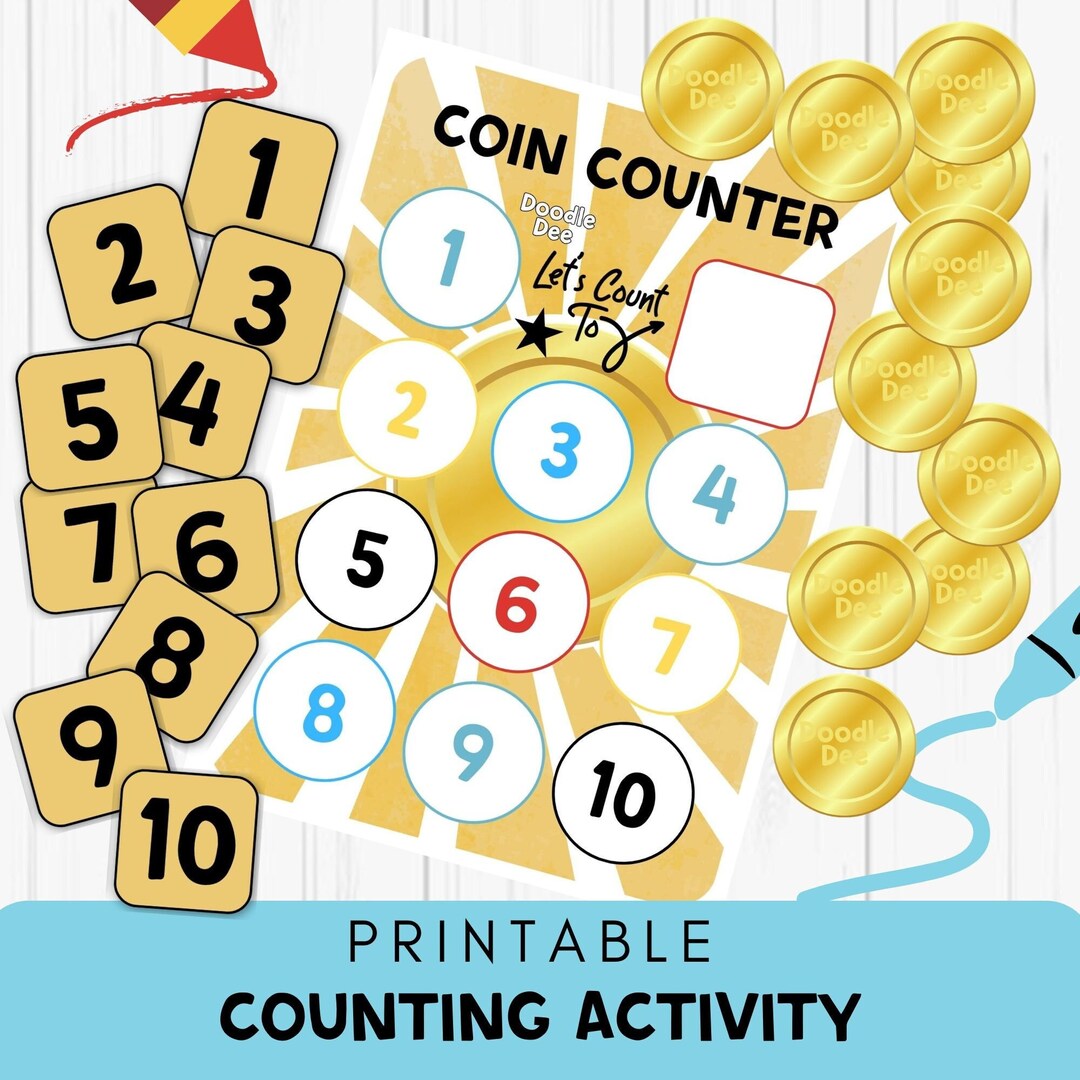 Coin Counter Counting Activity Educational Printable Worksheets Nursery ...