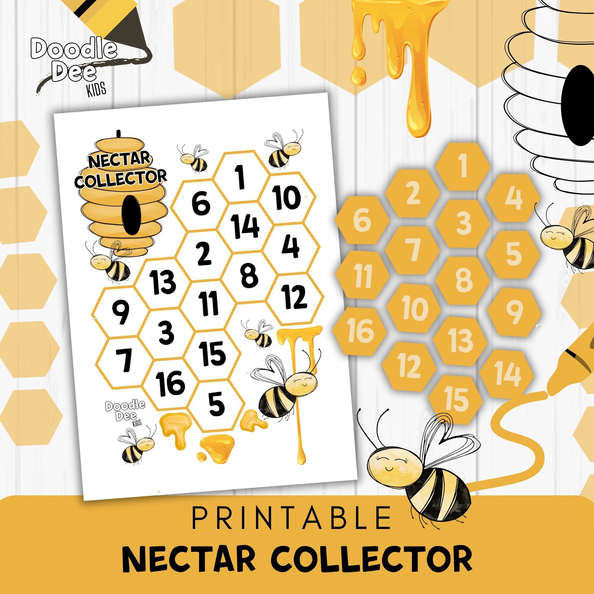 Nectar Collector Number Matching Activity Educational Printable ...