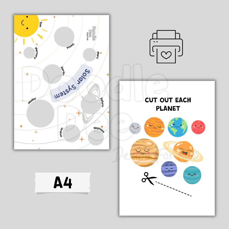 Solar System Activity Educational Printable Worksheets Preschool Space ...