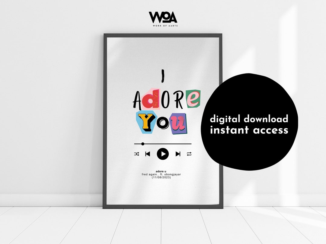 Fred Again, Adore You - Digital Download - Music Poster Art - Etsy