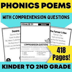 Decodable Phonics Poems With Comprehension Questions | Science of ...