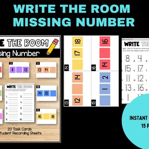 Write the Room Kindergarten Activity | Missing Number - Etsy