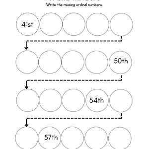 Ordinal Numbers Worksheets - Etsy