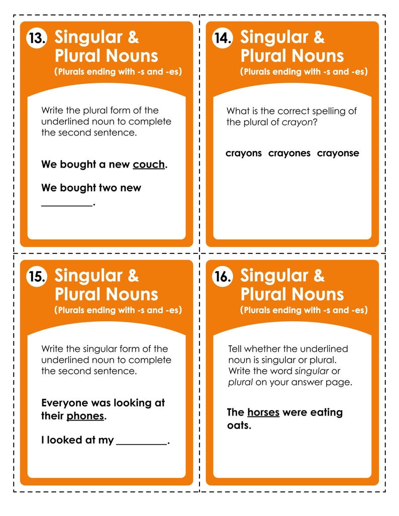 Noun Grammar Worksheets: Common, Proper, Plural (PDF Pattern) - Etsy