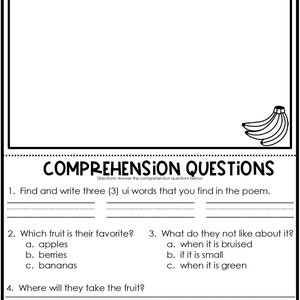 Decodable Phonics Poems With Comprehension Questions | Science of ...