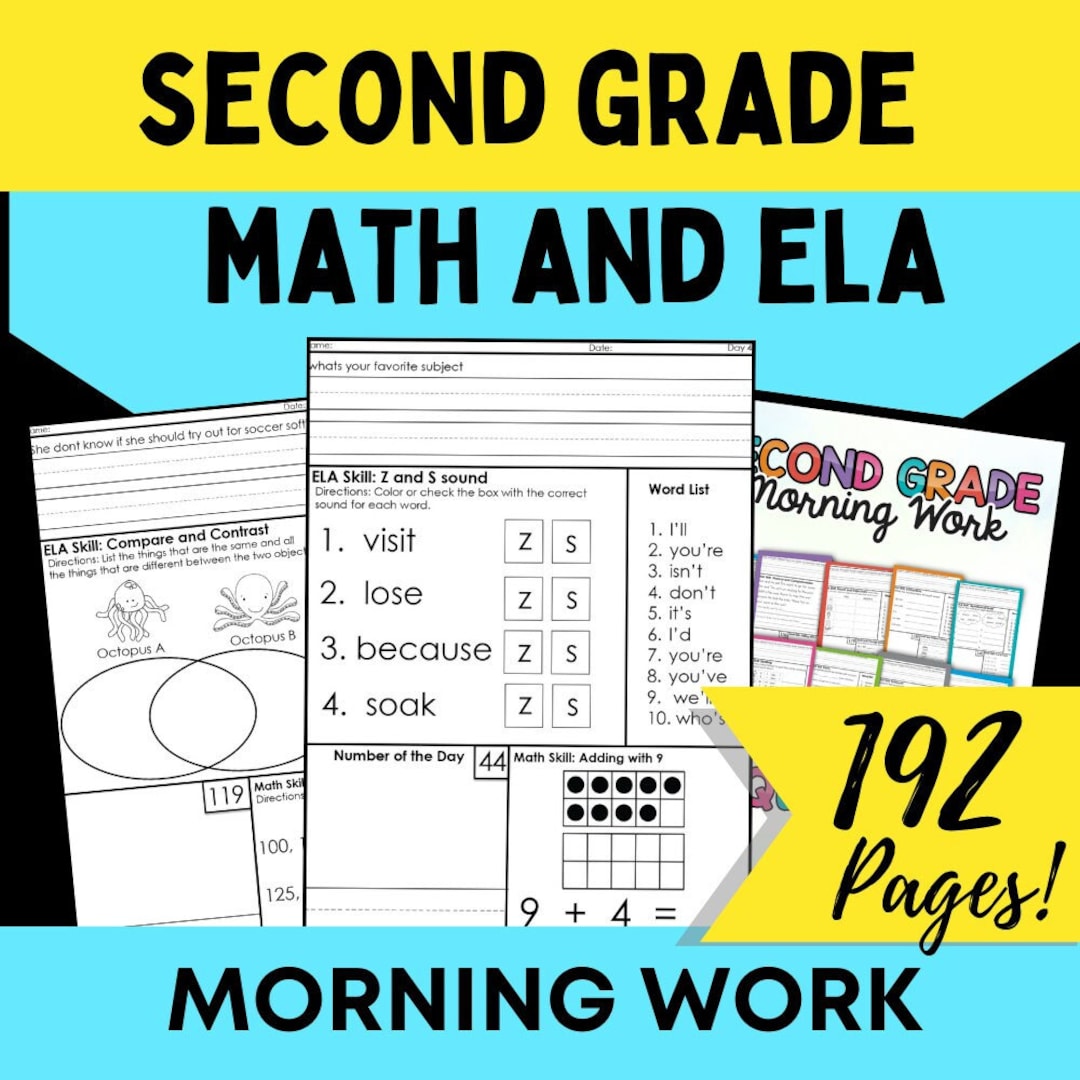 Second Grade Morning Work | Math and English Language Arts for an ...