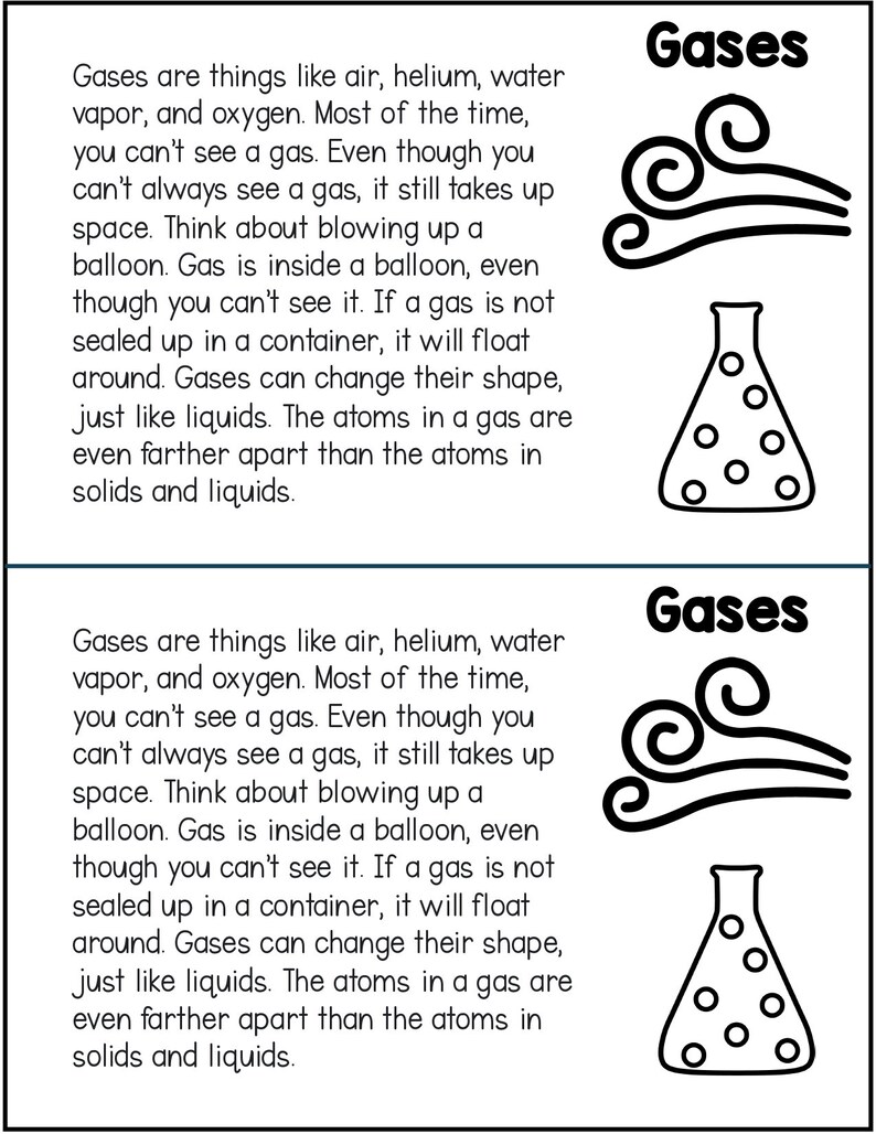 States of Matter Printable Booklets - Etsy