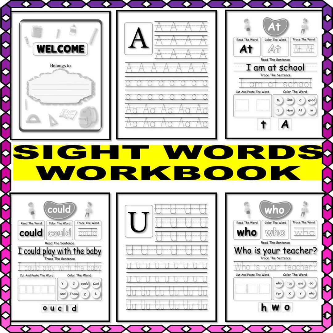Sight Words Workbook for Kids - Etsy