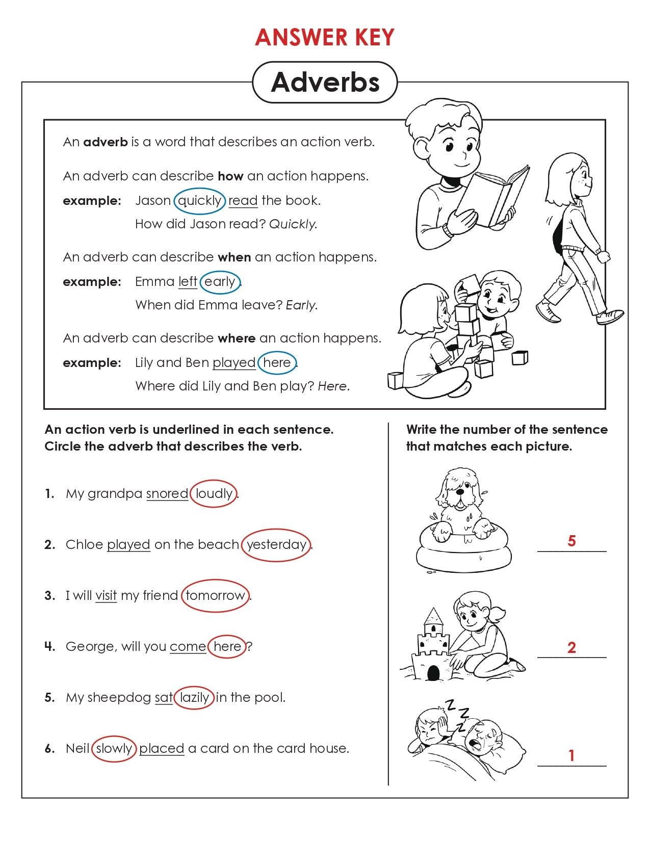 Adverbs Worksheets (PDF) - Etsy