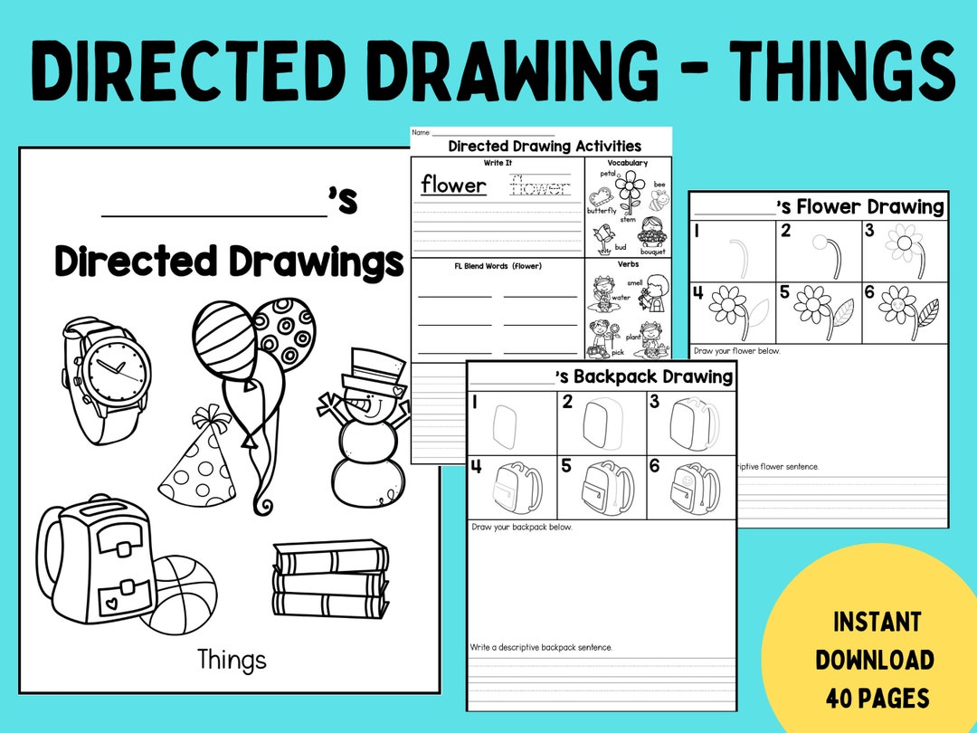 Directed Drawing - Things and Vocabulary Activity for Kids - Etsy