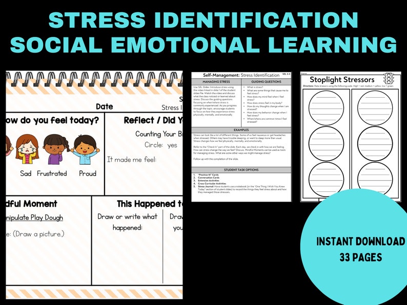Stress Identification and Management Packet for Social Emotional ...