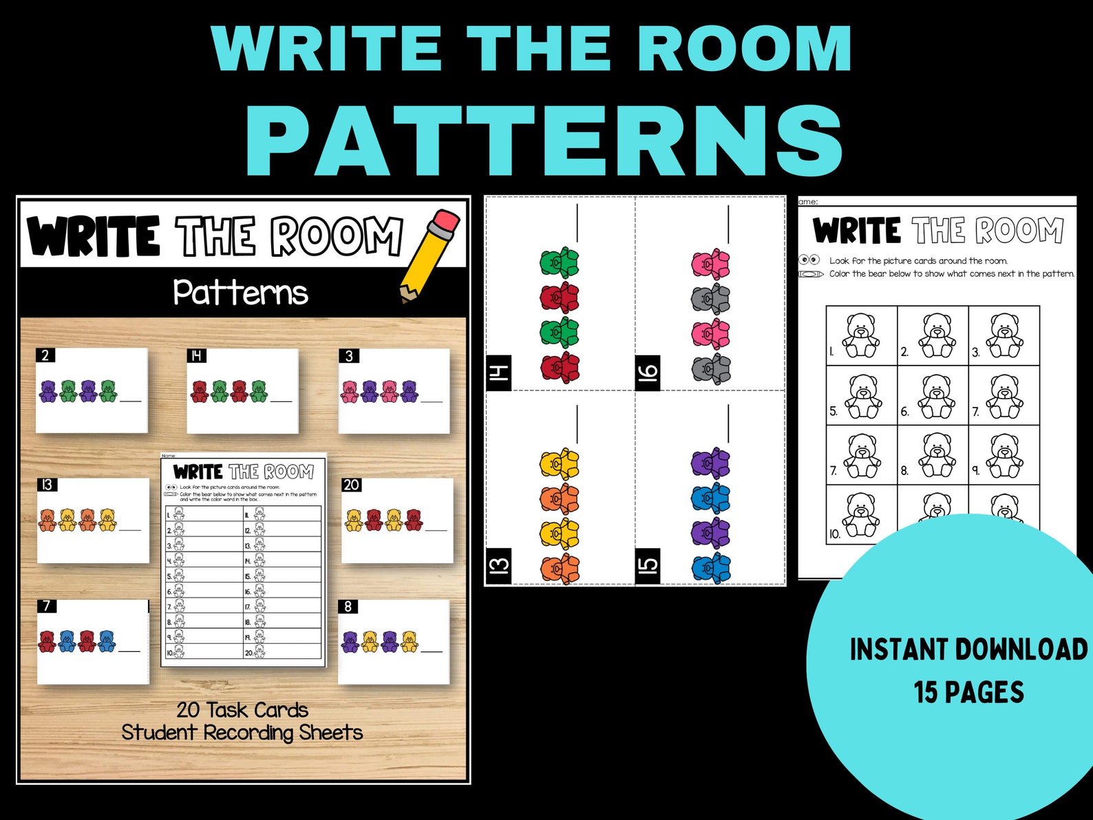 Write the Room Kindergarten Activity | Patterns - Etsy