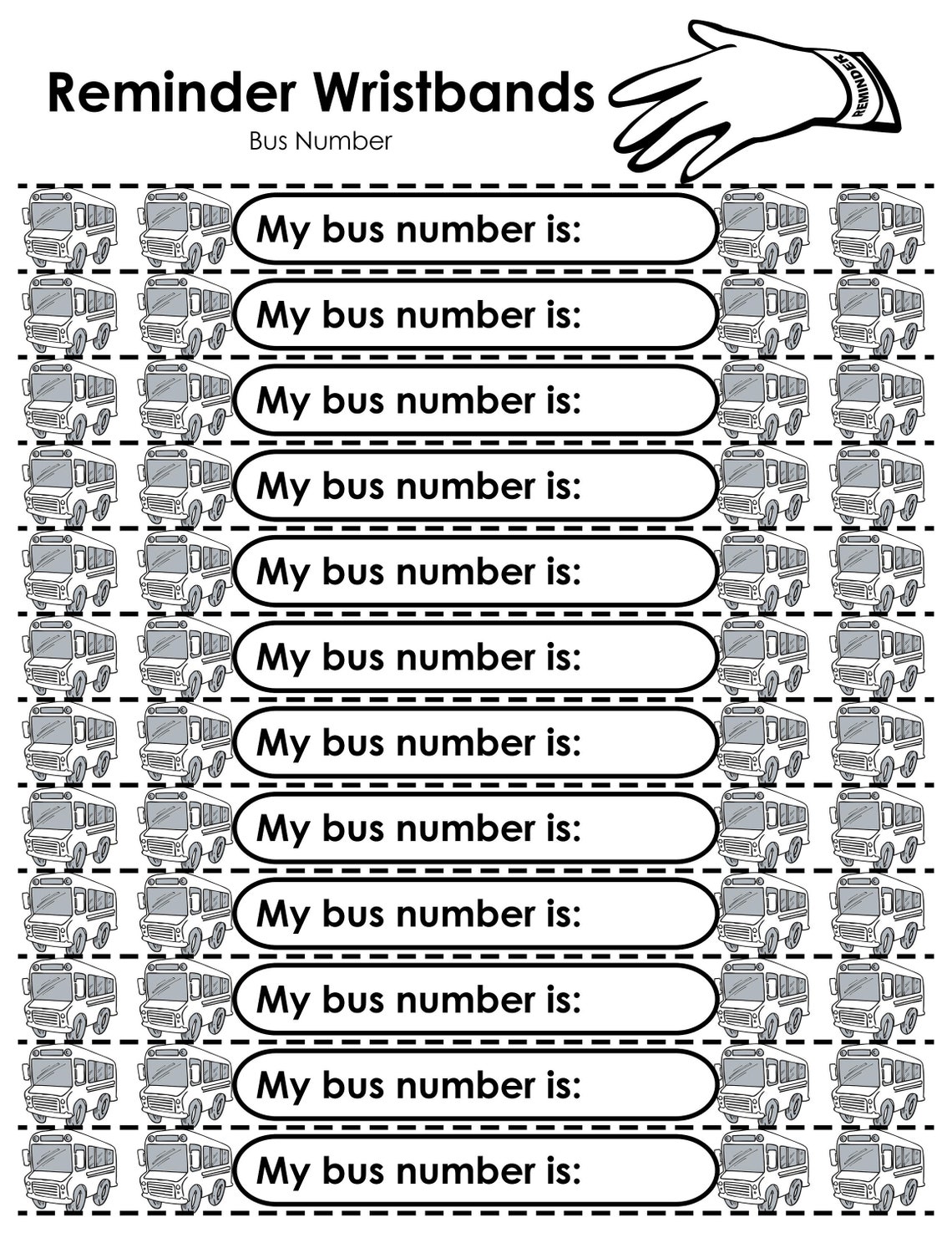 Printable Reminder Bracelets/wristbands - Etsy