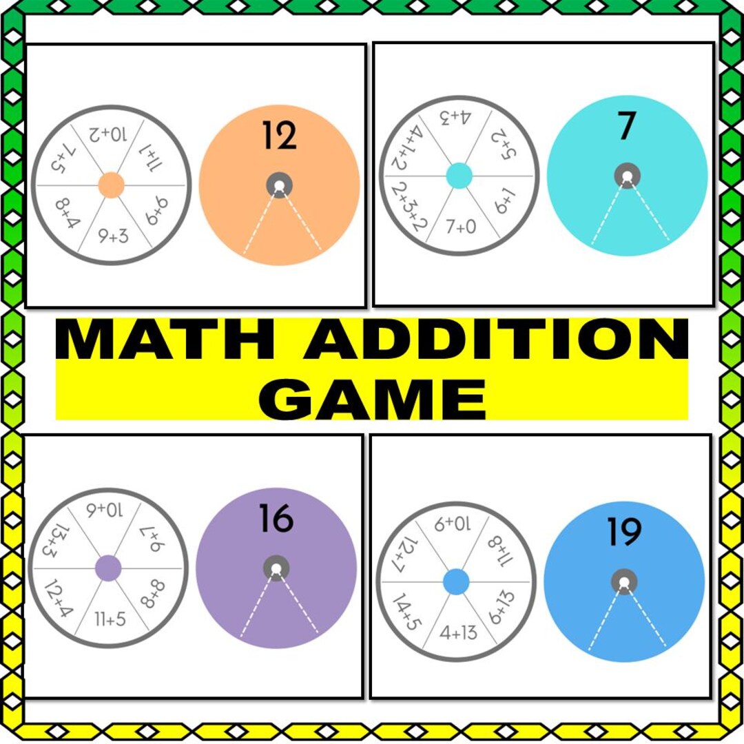 Math Addition Game - Etsy