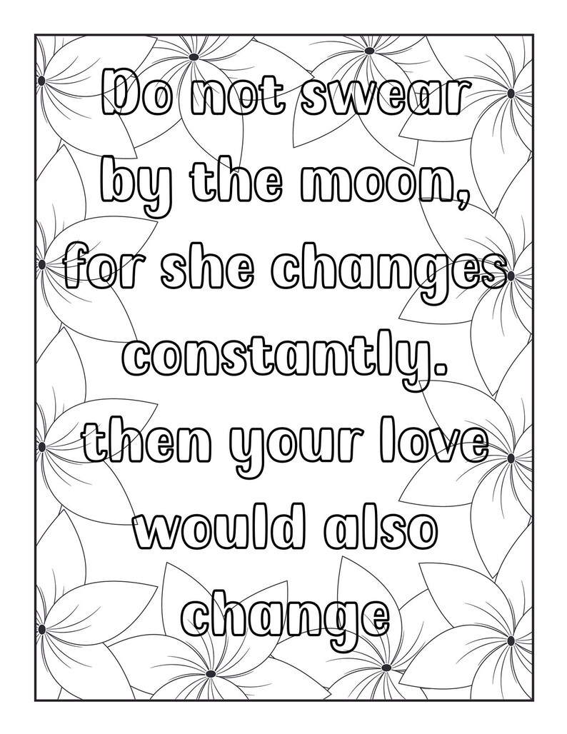 Romeo and Juliet Coloring Quotes - Etsy