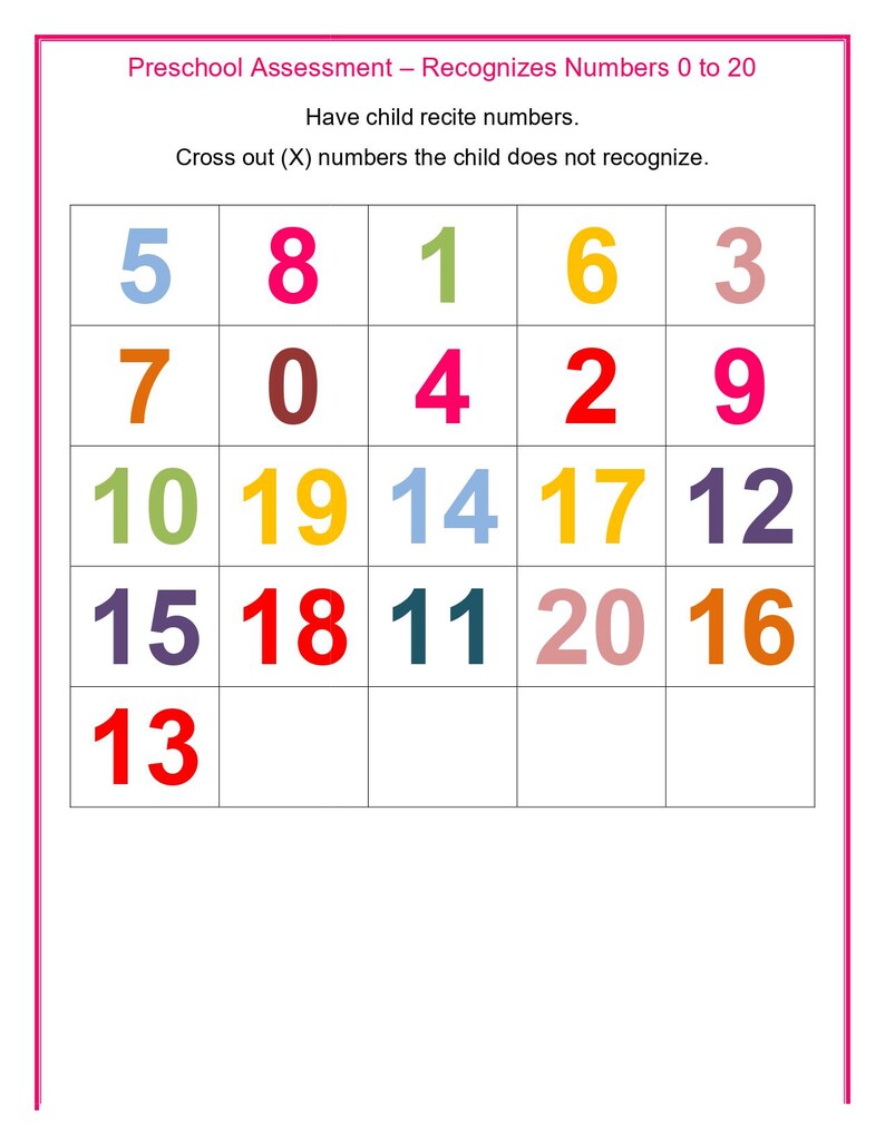 Preschool Assessment Printables - Etsy