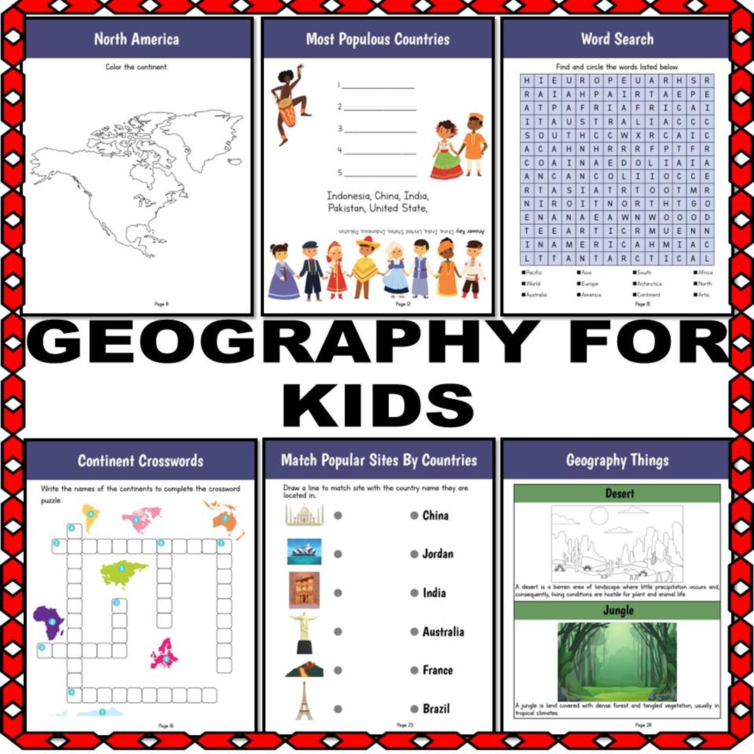 Geography Activity Printables for Kids - Etsy