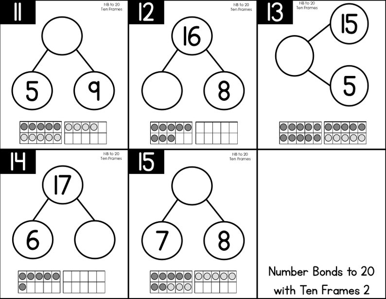 Write the Room Activity for First Grade | Number Bonds to 20 - Etsy