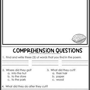 Decodable Phonics Poems With Comprehension Questions | Science of ...