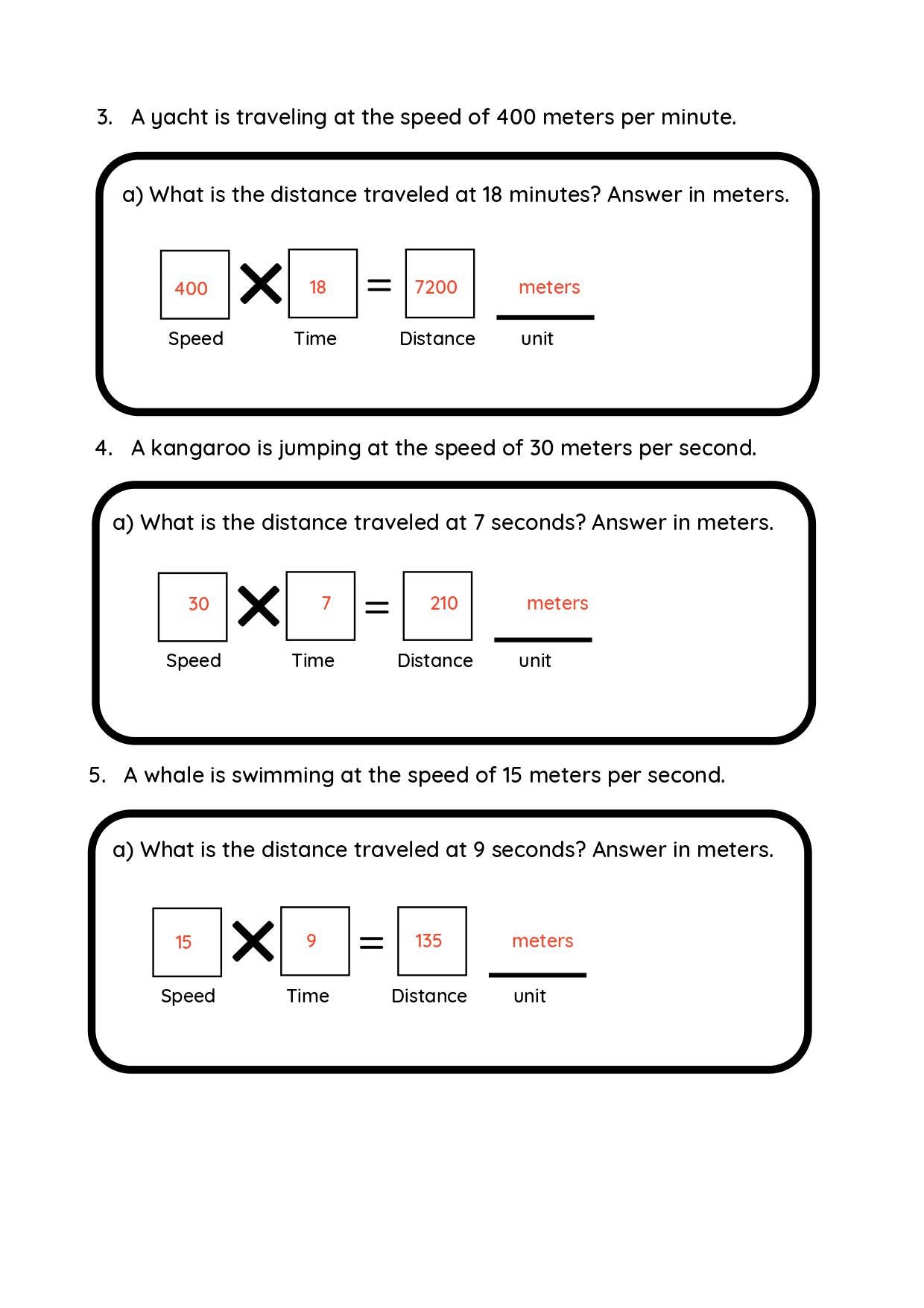 Speed, Distance, and Time Worksheets - Etsy